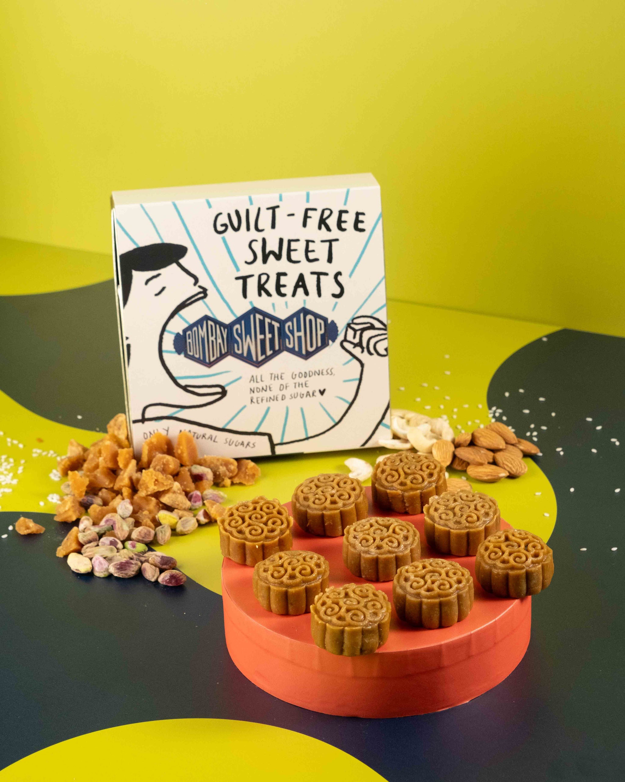 Guilt-free Sweet Treats - Kaju Gud Barfi - Box of 9 – Bombay Sweet Shop