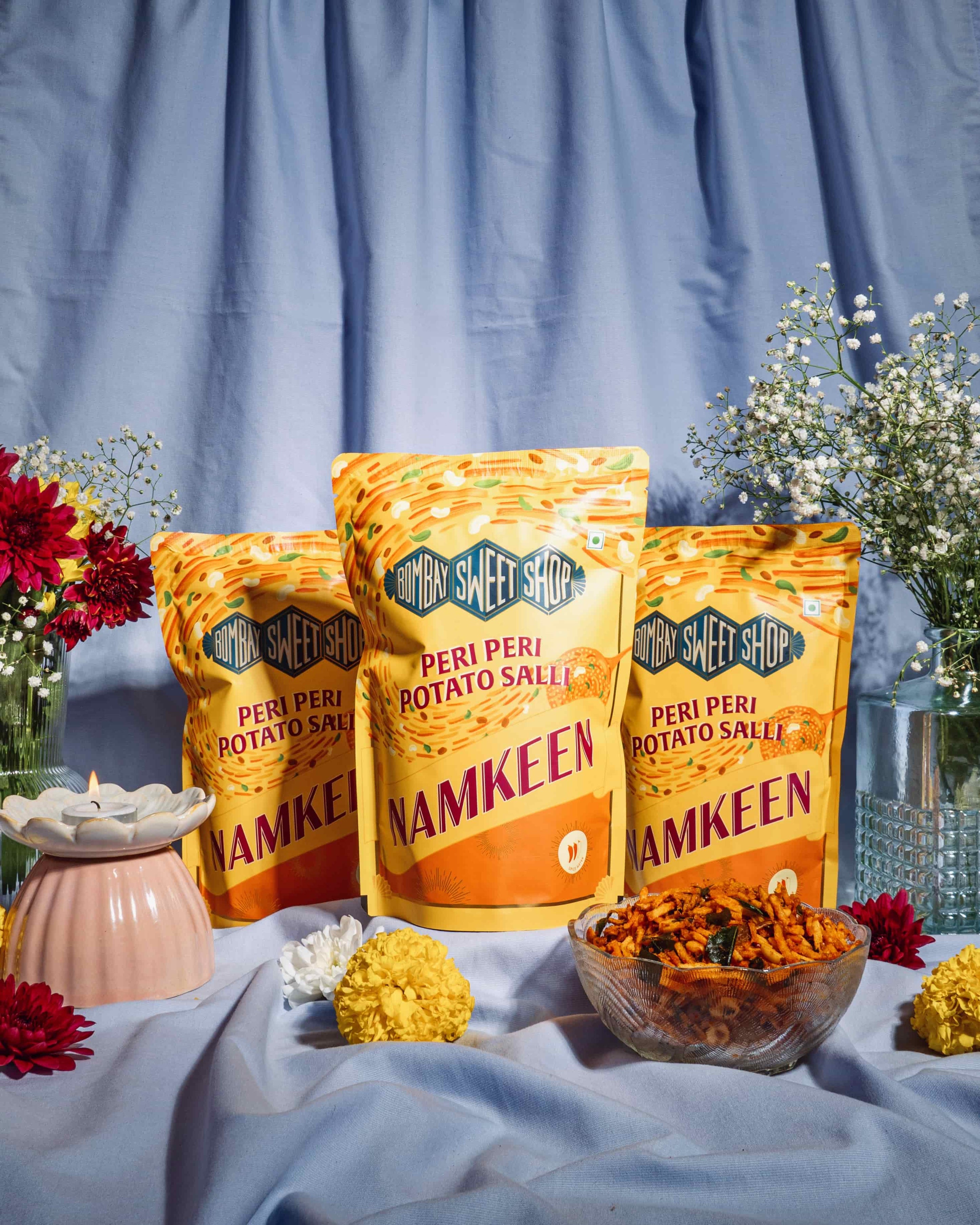Potato Salli Peri Peri - Aloo Lachha Bhujia Namkeen Mix – Bombay Sweet Shop