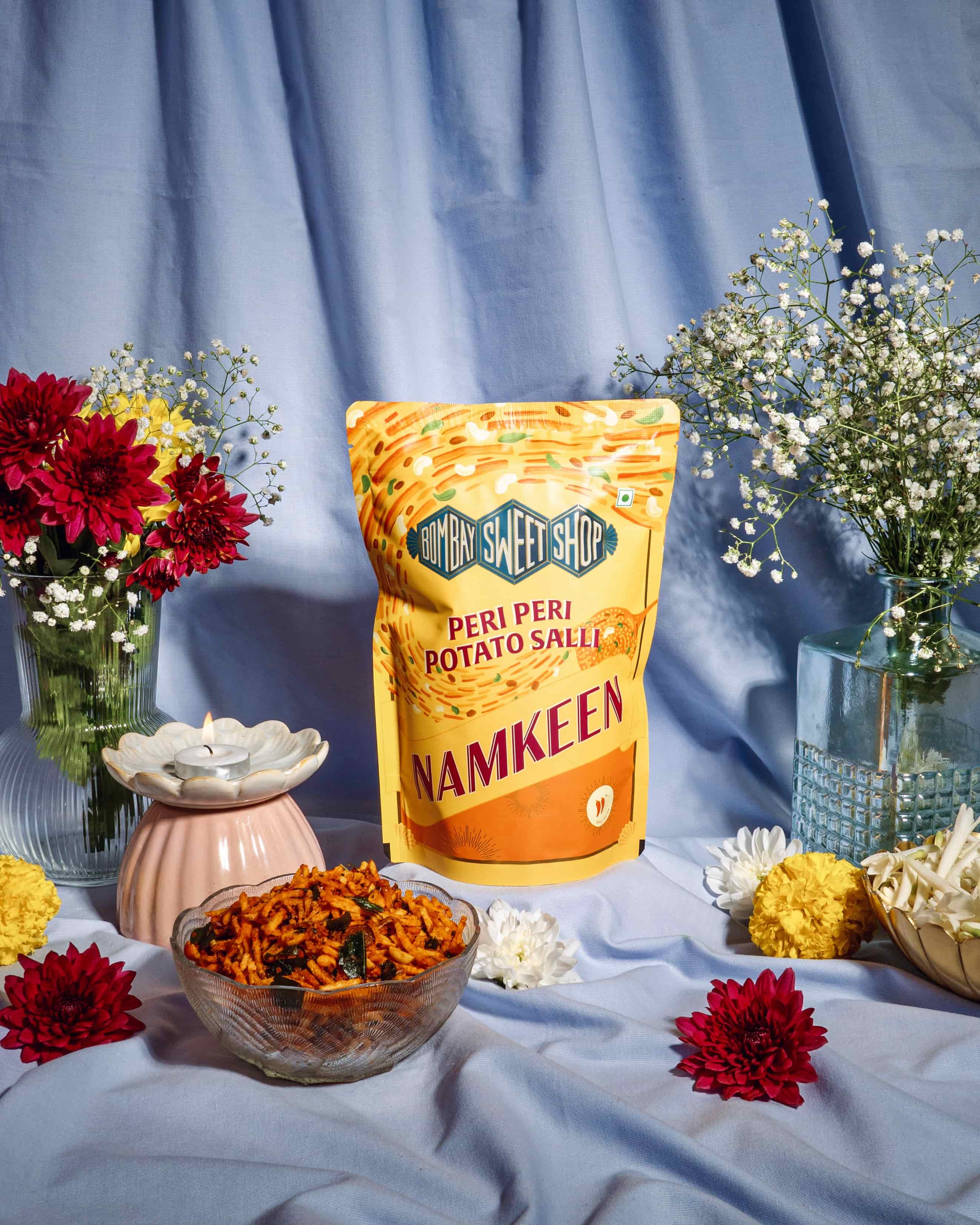 Potato Salli Peri Peri - Aloo Lachha Bhujia Namkeen Mix – Bombay Sweet Shop